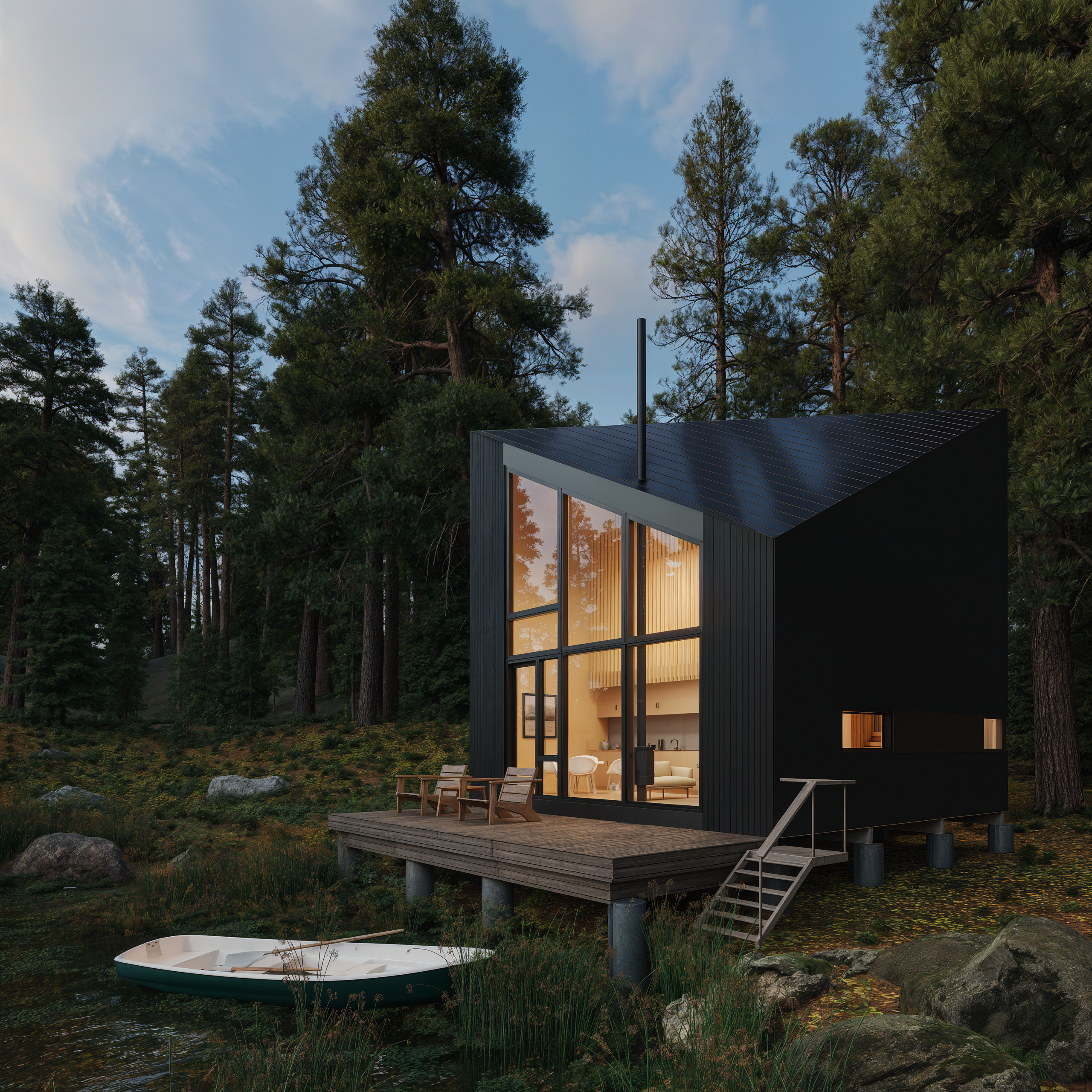 A-Frame, Farm House & Cabin Plans - Download Small House Plans - Den