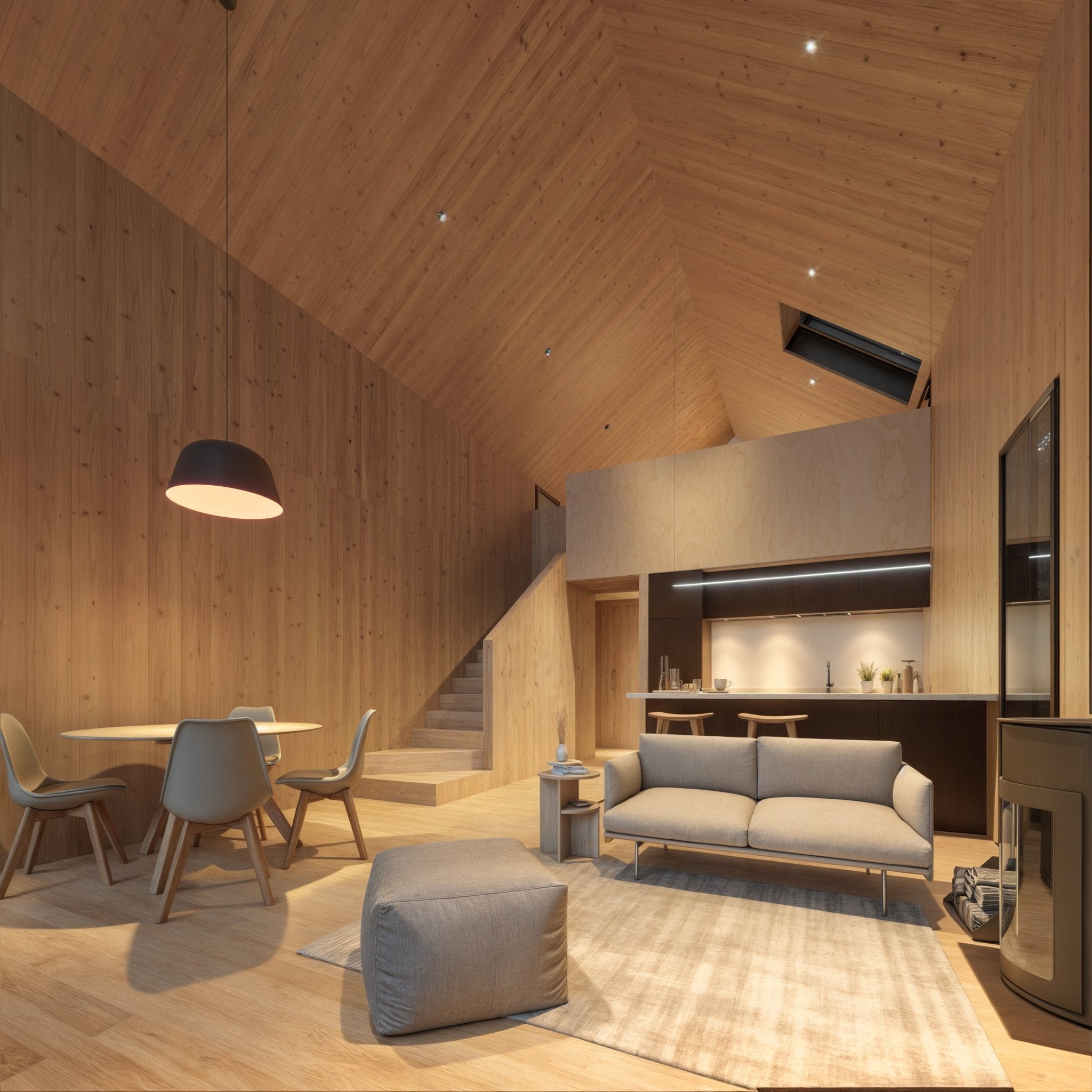 Modern Loft Cabin Plans - Download Small Modern House Plans - DEN – Den