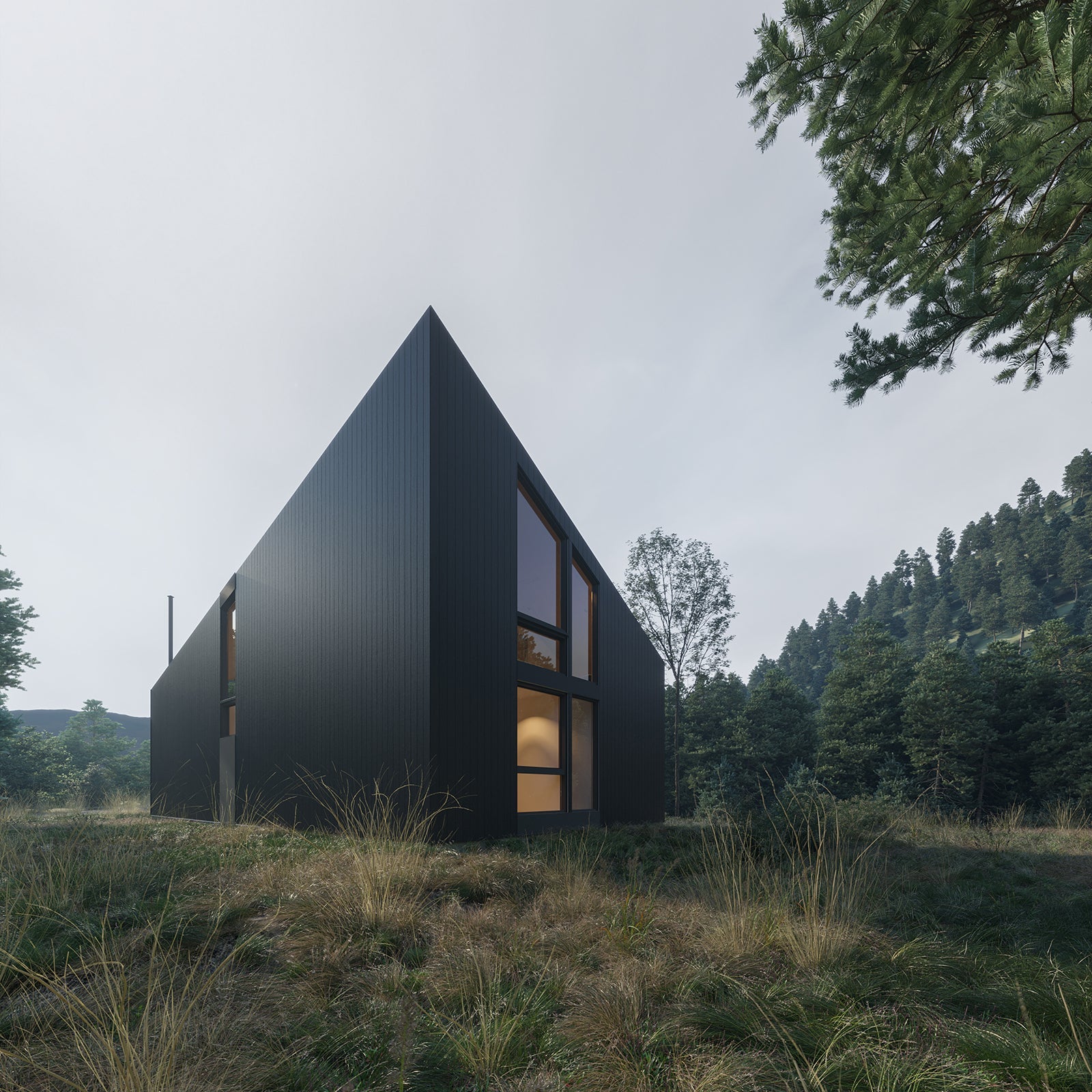 3 Bedroom Modern Lofted House Plans - Download House Plans - Den