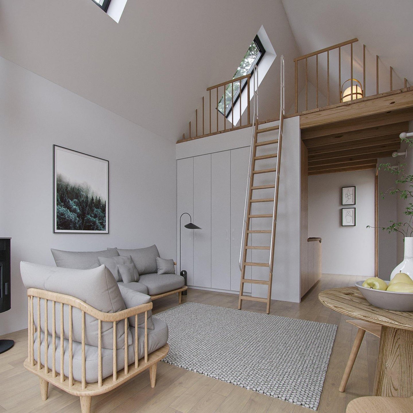 Modern Alpine Cabin Plans - Download Small Modern House Plans - Den