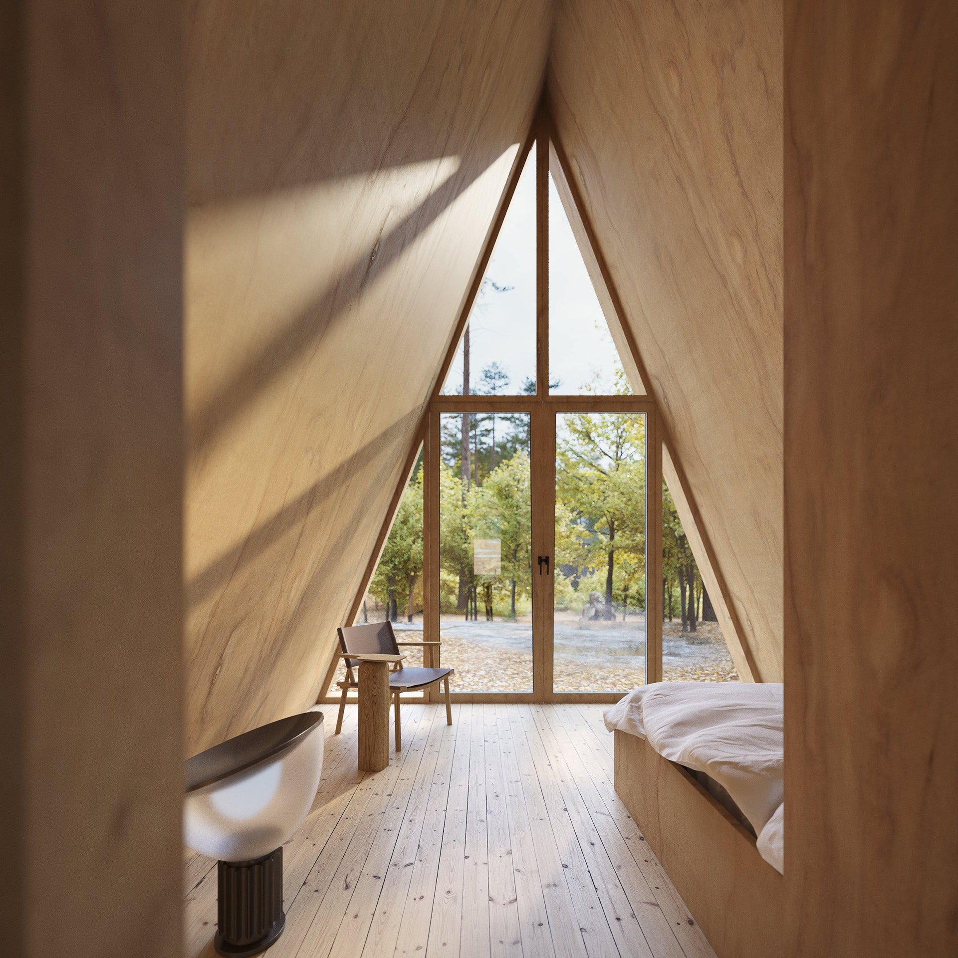 A-Frame Weekender Plans - Download Small House Plans - Den